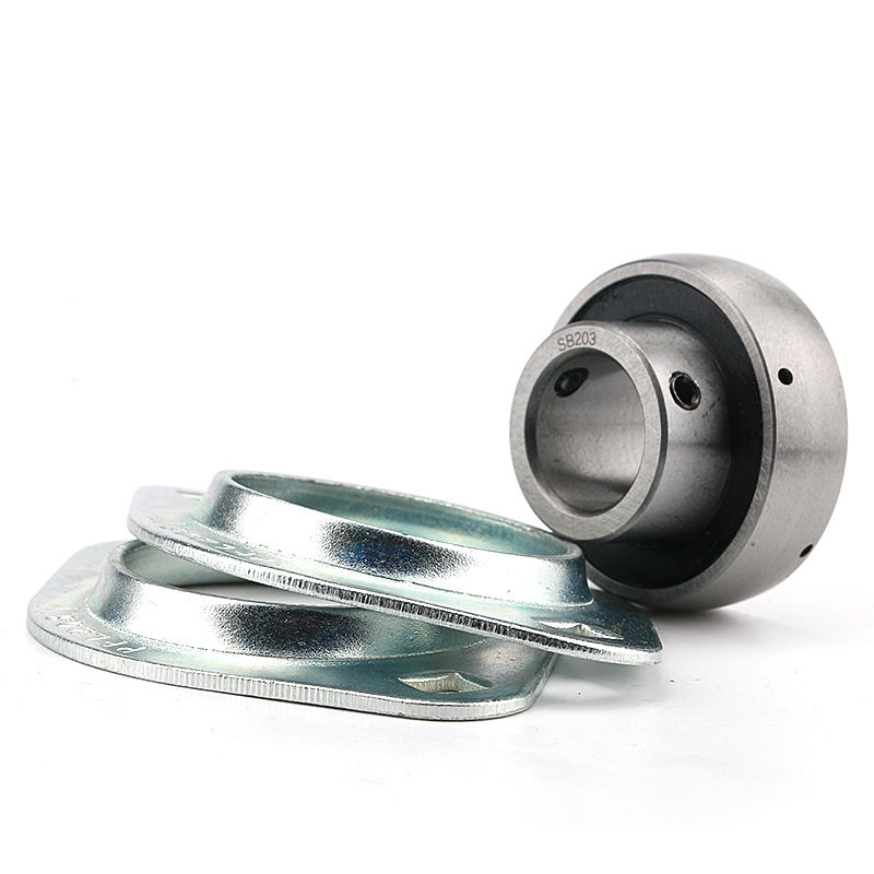 Round flange pressed steel housing PFL206 chrome steel bearing SB206 ...
