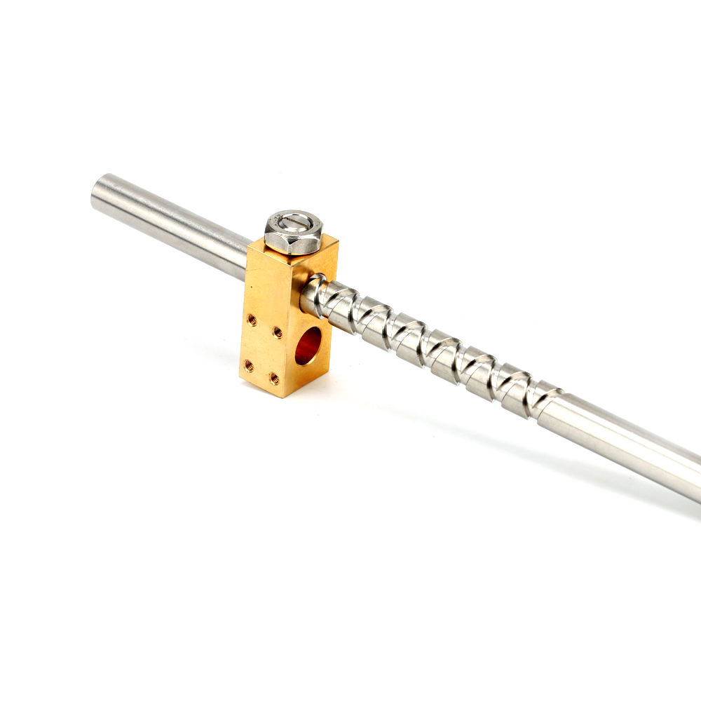 Customized 10mm stainless steel reciprocating lead screw with brass nut