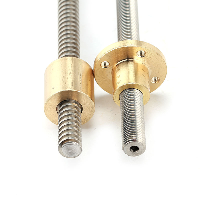Tr10x2 Stainless Steel Trapezoidal Thread Lead Screw 2mm pitch Brass ...